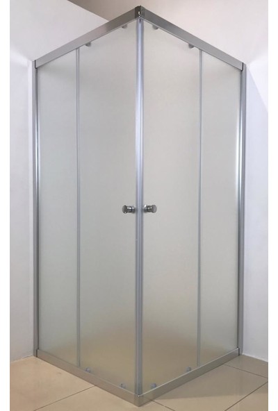 Durul Duşakabin 80 x 90 cm Dikdörtgen Buzllu Duşakabin Duş Teknesiz