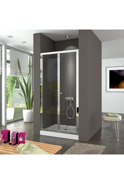 Durul Duşakabin 100 x 109 cm Katlanır Kapı Şeffaf H:190 cm Duşakabin Duş Teknesiz 107 cm