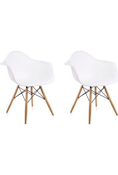 Dorcia Home Kolçaklı Beyaz Eames Sandalye 2 Adet Cafe Balkon Mutfak Sandalyesi Dorcia Home Kolçaklı Beyaz Eames Sandalye 2 Adet Cafe Balkon Mutfak Sandalyesi