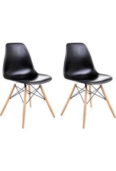 Dorcia Home Siyah Eames Sandalye 2 Adet Cafe Balkon Mutfak Sandalyesi Dorcia Home Siyah Eames Sandalye 2 Adet Cafe Balkon Mutfak Sandalyesi