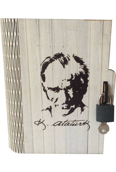 Pratik Dekor Kitap Kumbara Kilitli Ahşap Kutu Atatürk Pratik Dekor Kitap Kumbara Kilitli Ahşap Kutu Atatürk
