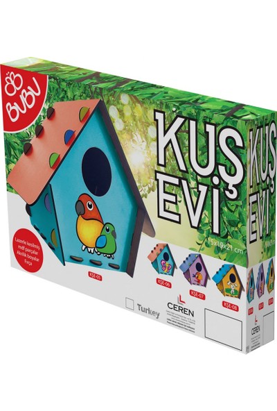 Bu-Bu Kuş Evi Ahşap Boyama Seti