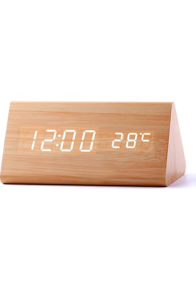 Schulzz LED Ahşap Bambu Tasarımlı Termometreli Masaüstü Çalar Saat Schulzz LED Ahşap Bambu Tasarımlı Termometreli Masaüstü Çalar Saat