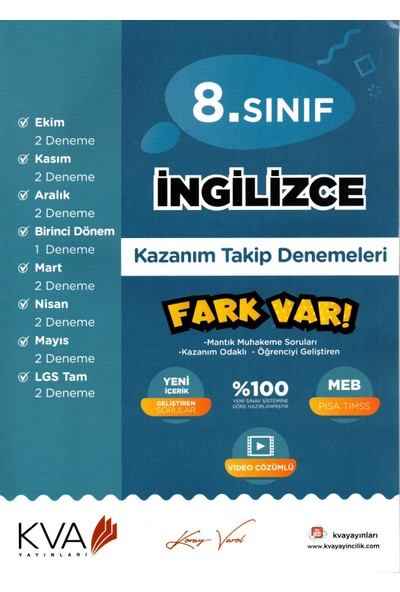 Kva Yayınları 8. Sınıf Ingilizce Kazanım Takip Denemeleri Kva Yayınları 8. Sınıf Ingilizce Kazanım Takip Denemeleri