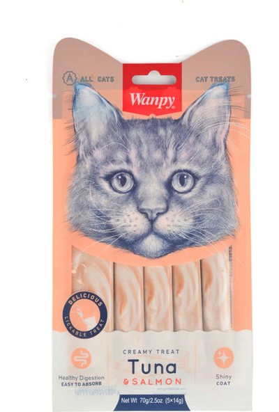 Wanpy Ton Balığı Somon 5 x 14 gr Likit Kedi Ödülü Wanpy Ton Balığı Somon 5 x 14 gr Likit Kedi Ödülü
