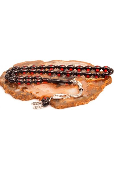 Taş Sandığı Sürmeli Ateş Kehribarı Tesbih Taş Sandığı Sürmeli Ateş Kehribarı Tesbih