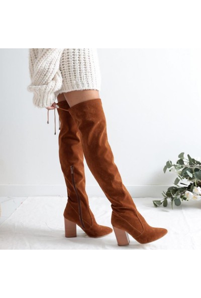 Limoya Elyssa Taba Süet Fermuarlı Streç Çizme