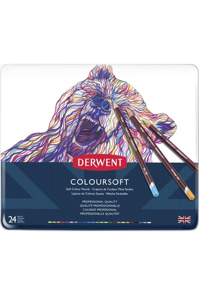 Derwent Coloursoft Pencils Yumuşak Kuruboya Kalemi 24'lü Teneke Kutu Derwent Coloursoft Pencils Yumuşak Kuruboya Kalemi 24'lü Teneke Kutu