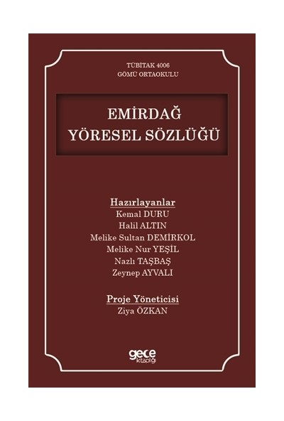 Emirdağ Yöresel Sözlüğü