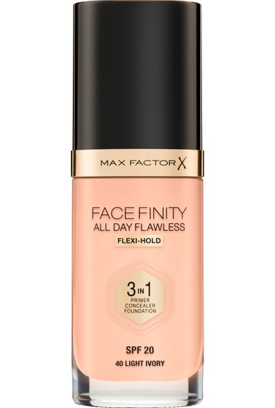 Max Factor Facefınıty All Day Flawless Flexı-Hold 3 In 1 Kalıcı Fondöten 40 Lıght Ivory Max Factor Facefınıty All Day Flawless Flexı-Hold 3 In 1 Kalıcı Fondöten 40 Lıght Ivory