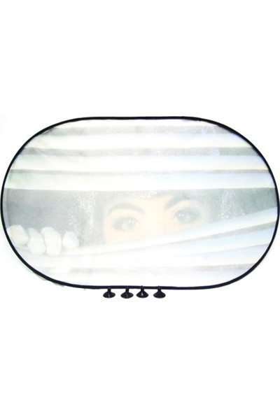 Space Resimli Çember Arka Cam Perdesi / PEAR15