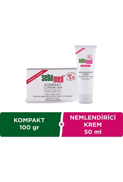 Sebamed Günlük Bakım Seti Kompakt 100 gr+ Nemlendirici Krem 50 ml Sebamed Günlük Bakım Seti Kompakt 100 gr+ Nemlendirici Krem 50 ml