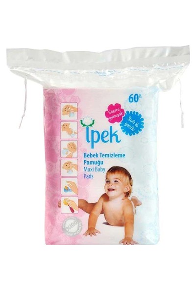 İpek Bebek Temizleme Pamuğu 60'lı 6 Paket İpek Bebek Temizleme Pamuğu 60'lı 6 Paket