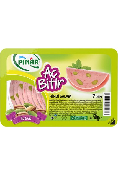 Pınar Aç Bitir Fıstıklı Salam 50 gr Pınar Aç Bitir Fıstıklı Salam 50 gr