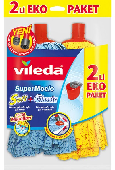 Vileda Süper Paspas Eko Paket 2li Classic + Ahşap