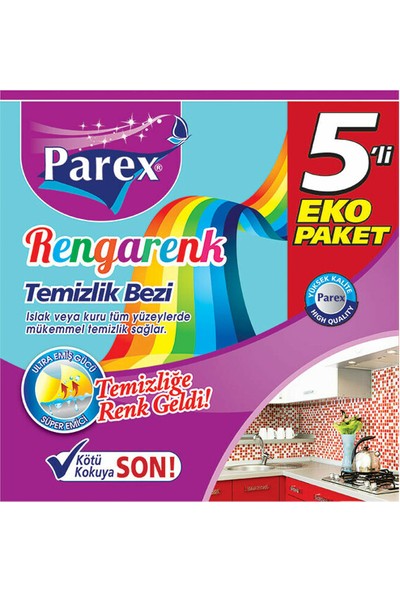 Parex Rengarenk Temizlik Bezi 5 'li