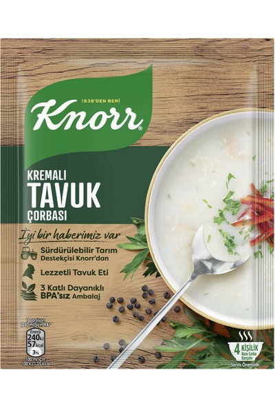 Knorr Hazır Çorba Kremalı Tavuk 65 gr Knorr Hazır Çorba Kremalı Tavuk 65 gr