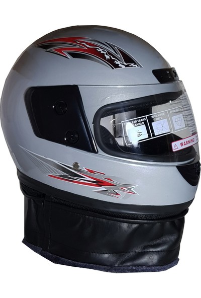 Asm Tam Kapalı Motosiklet Kaskı + Boyun Derili