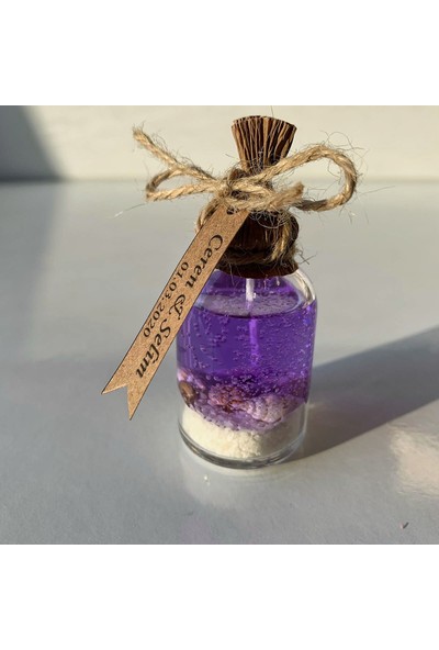 Antrasit Organizasyon Mor Jel Mum 25 cc Cam Şişe Nikah Nişan Söz Bebek Şekeri Hediyelik ( 25 Adet )