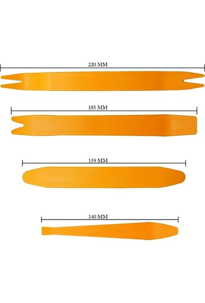Autoline 4 Parça Sert Abs Malzeme Teyp, Kapı, Döşeme Sökme Takımı