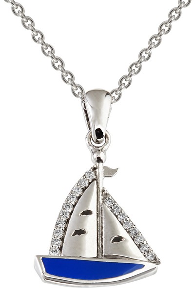 Clavis Jewelry Pırlantalı Tekne Kolye 8 Ayar