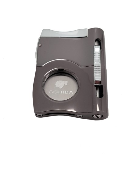 Cohiba Buz Siyahı Otomatik Çelik Puro Delicili Makası HU85BSY Cohiba Buz Siyahı Otomatik Çelik Puro Delicili Makası HU85BSY