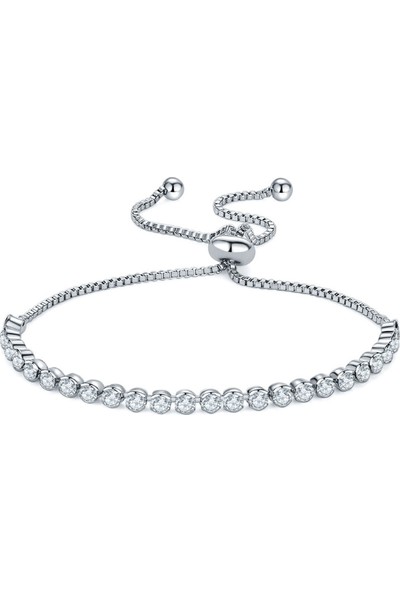 Chavin Asansörlü Su Yolu 4 Mm. Zirkon Taşlı Bayan Bileklik EC46