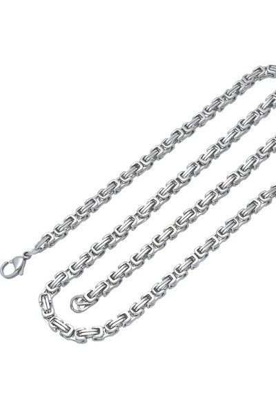 Chavin 4 Mm. 60 Cm. Kral Çelik Erkek Zincir Gri Renk AS62-4 Chavin 4 Mm. 60 Cm. Kral Çelik Erkek Zincir Gri Renk AS62-4