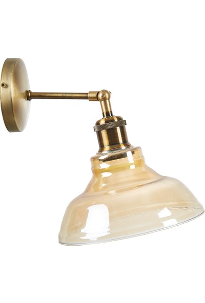 Riolight Retro Eskitme Bal Camlı Mafsallı Aplik Çap 22CM Riolight Retro Eskitme Bal Camlı Mafsallı Aplik Çap 22CM