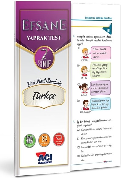 Açı 7. Sınıf Türkçe Çek Kopart Yaprak Test Açı 7. Sınıf Türkçe Çek Kopart Yaprak Test