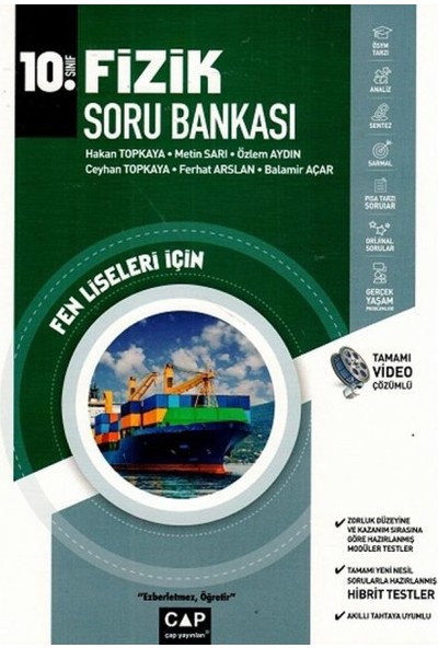 Çap Yayınları 10. Sınıf Fen Lisesi Fizik Soru Bankası
