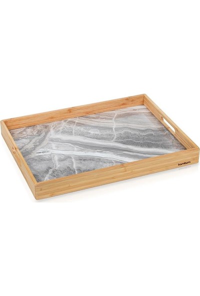 Çiçekmisin Ahşap Çerçeveli Mermer Desenli Tepsi 35*22 Cm Çiçekmisin Ahşap Çerçeveli Mermer Desenli Tepsi 35*22 Cm