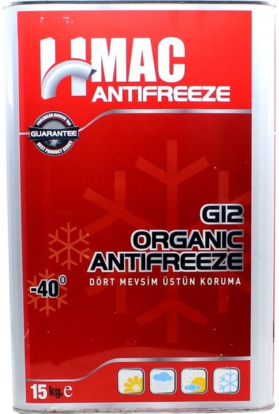 H-Mac G12 Organik Kırmızı Antifriz -40 Derece 15 Kg H-Mac G12 Organik Kırmızı Antifriz -40 Derece 15 Kg