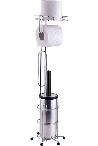 Tekno-tel Ayaklı Tuvalet Fırçası Ve Yedekli Tuvalet Kağıtlık Krom Mg096 Tekno-tel Ayaklı Tuvalet Fırçası Ve Yedekli Tuvalet Kağıtlık Krom Mg096