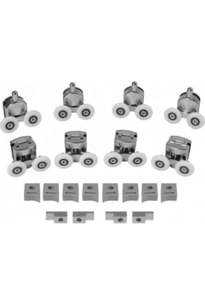Anpa Duşakabin Plastik Krom Rulman Tekeri Makarası Takım Anpa Duşakabin Plastik Krom Rulman Tekeri Makarası Takım