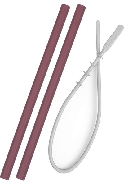 Oioi Silikon Pipet 2'li ve Temizleme Fırçası - Bordo