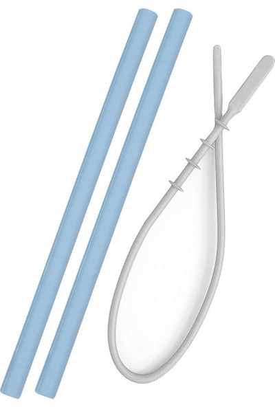 Oioi Silikon Pipet 2'li ve Temizleme Fırçası - Mavi