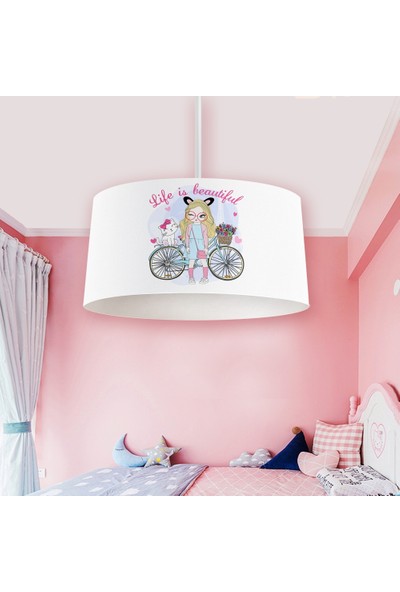 Homessa Sevimli Kız HÇA2033 Çocuk Odası Sarkıt Avize