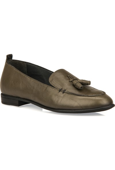 Uniquer Kadın Hakiki Deri Ayakkabı 93112U 24027 Haki