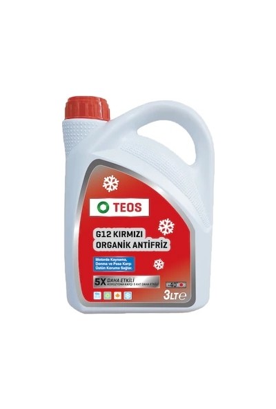 Teos G12 Organik Kırmızı Antifiriz -40C 3 Litre ( 2021 Üretim ) Teos G12 Organik Kırmızı Antifiriz -40C 3 Litre ( 2021 Üretim )