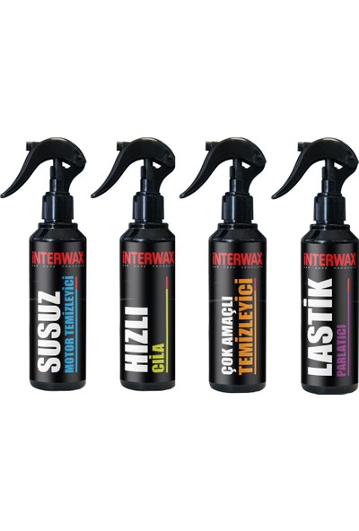 Interwax 4'lü Set (Motor-Cila-Döşeme-Lastik) 230 ml
