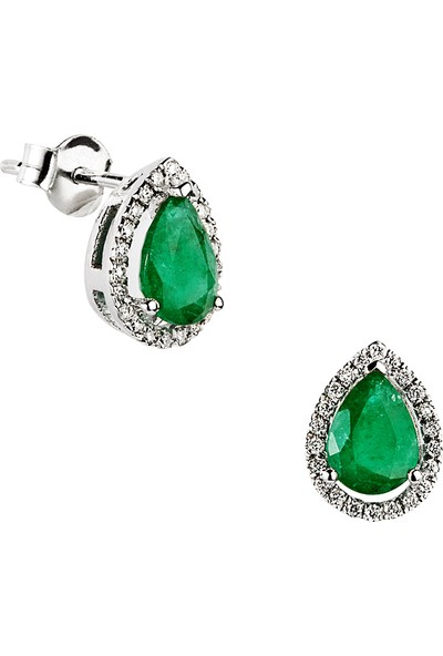 Clavis Jewelry Zümrüt Taşlı Pırlanta Küpe (CKP0842)
