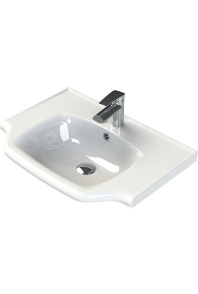 Turkuaz Seramik New Classic Etajerli Lavabo 65 x 48 cm