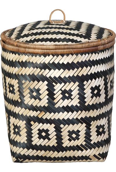 Kanca Ev Beyaz-Natural Örgü Desenli Sert Hasırdan Kapaklı Çamaşır Sepeti Büyük Kanca Ev Beyaz-Natural Örgü Desenli Sert Hasırdan Kapaklı Çamaşır Sepeti Büyük