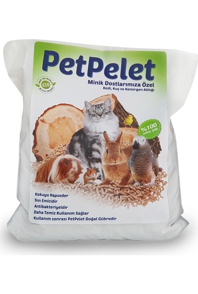 Pet Pelet Organik Kedi Kumu Kuş ve Kemirgen Altlığı 1,5 kg