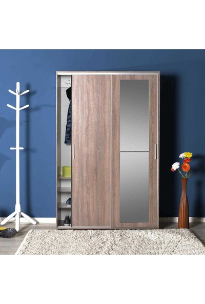 Adore Porto Sürgülü Aynalı Portmanto - Latte