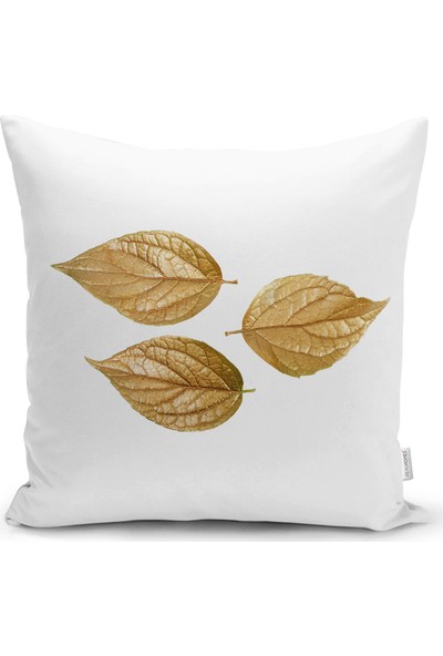 RealHomes 3D Altın Yapraklar Özel Tasarımlı Modern Yastık Kırlent Kılıfı RealHomes 3D Altın Yapraklar Özel Tasarımlı Modern Yastık Kırlent Kılıfı