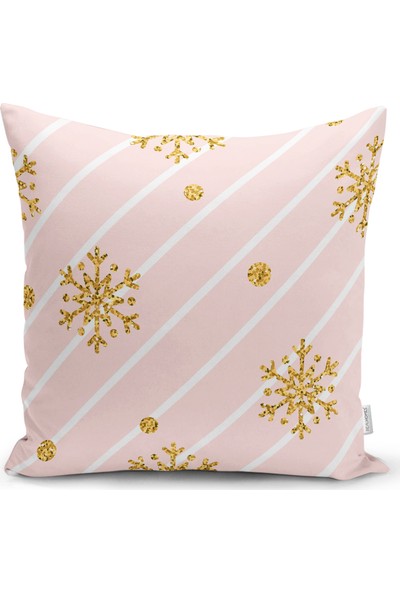RealHomes Pembe Zeminde Kartanesi Detaylı Özel Tasarım Yastık Kırlent Kılıfı