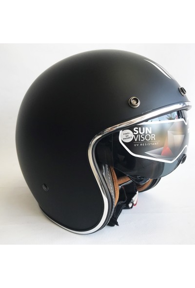MT Kask Le Mans 2 Sv Solid A1 Negro Mate Yarım Kask