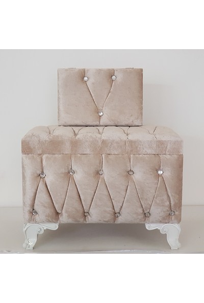 Duru Çeyiz Sandıkları Çizgili Kapitone Ikili Çeyiz Sandığı